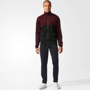 adidas | Jackets & Coats | Adidas Maroon And Black Tracksuit | Poshmark